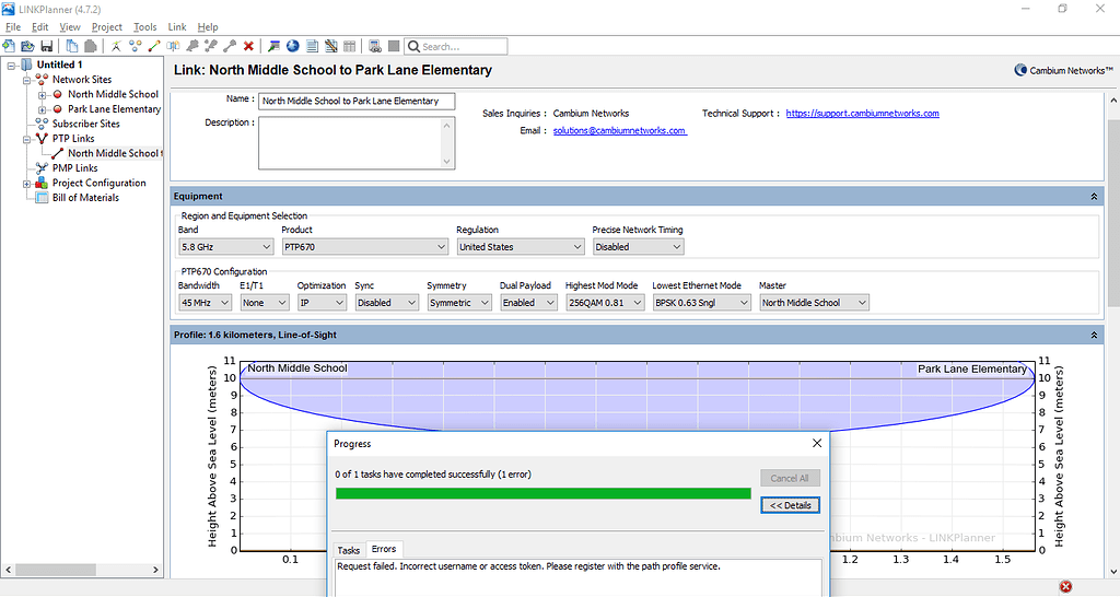 Create LINKPlanner with error - LINKPlanner - Cambium Community