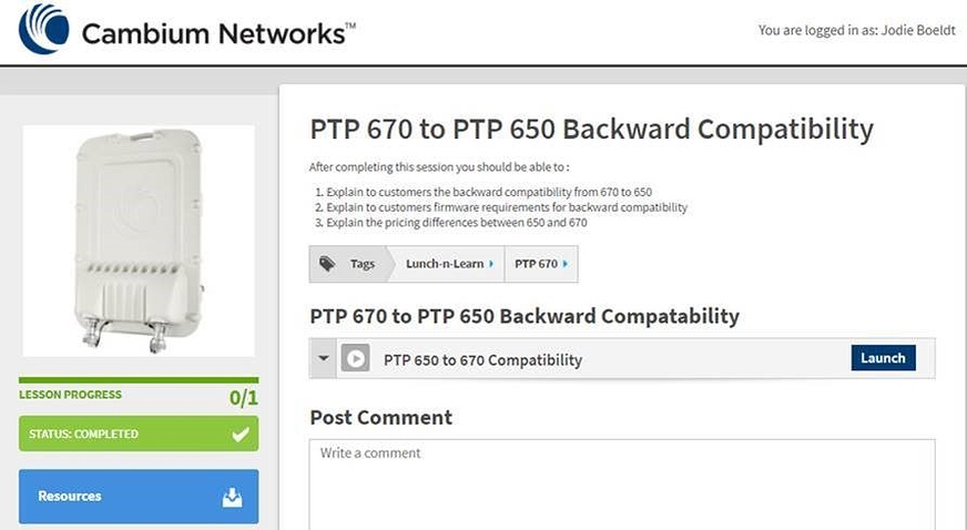 PTP 670 to PTP 650 Backward Compatibility new online course available ...