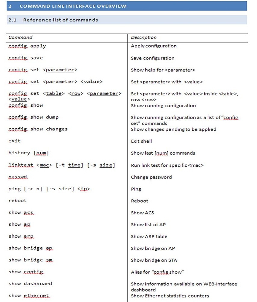 ePMP Command Line Interface (CLI) - ePMP - Cambium Community