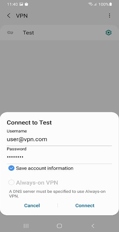 VPN and Server Configuration for NSE 3000 VPN Solution - Security & SD ...
