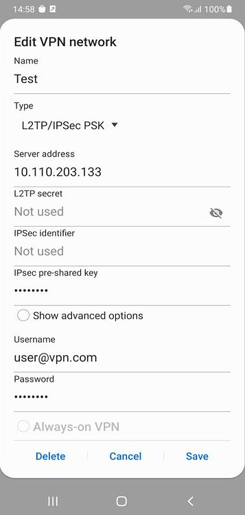 VPN and Server Configuration for NSE 3000 VPN Solution - Security & SD ...